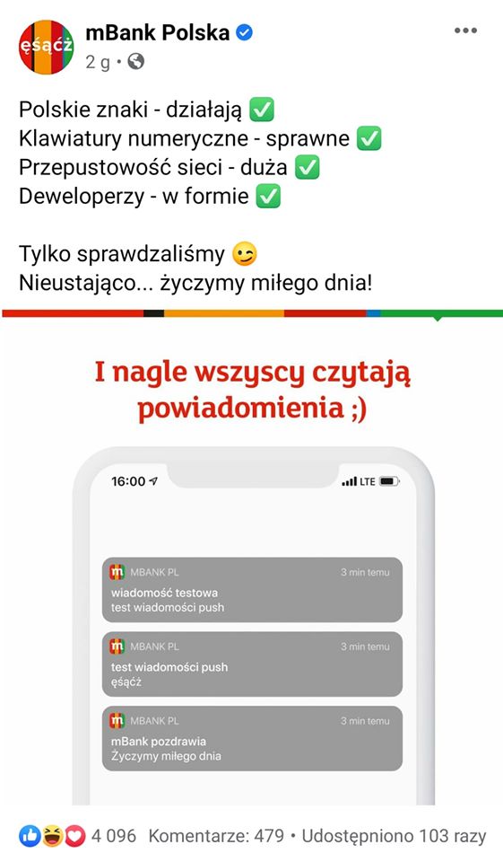„ęśąćż”, „test” – wpadka mBanku, która obróciła się w viral
